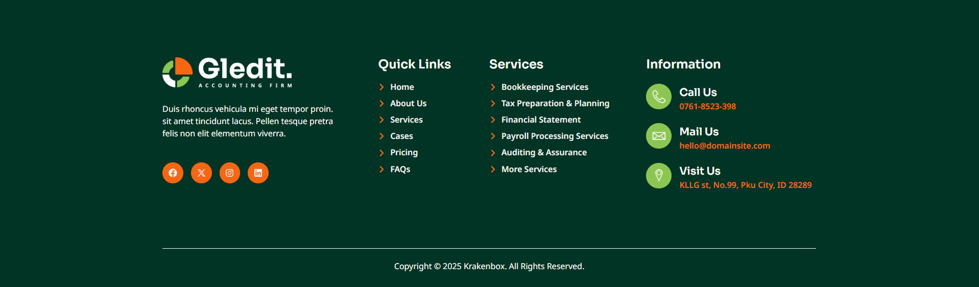 Gledit - Accounting Firm Elementor Template Kit by Krakenbox | ThemeForest